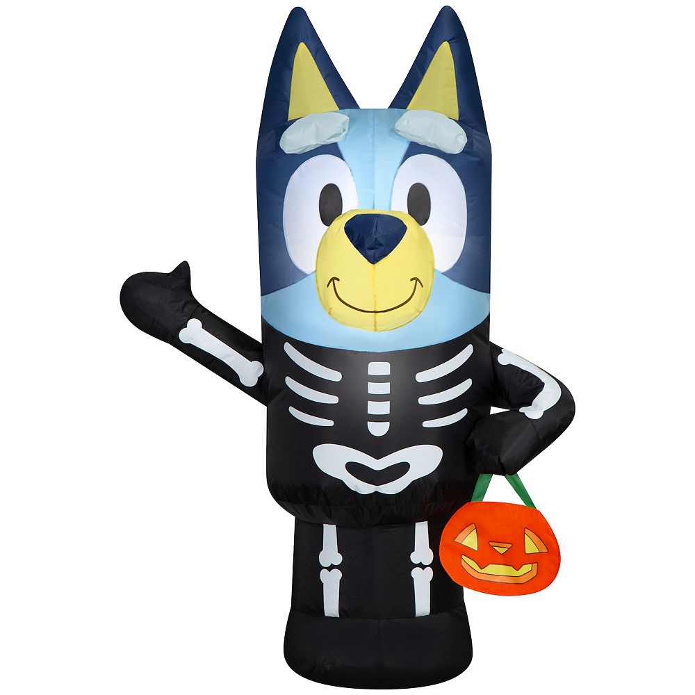 Gemmy Inflatable Bluey Skeleton Costume Outdoor Decor 3.5-ft.