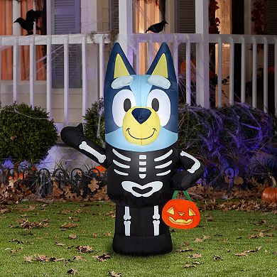 Gemmy Inflatable Bluey Skeleton Costume Outdoor Decor 3.5-ft.