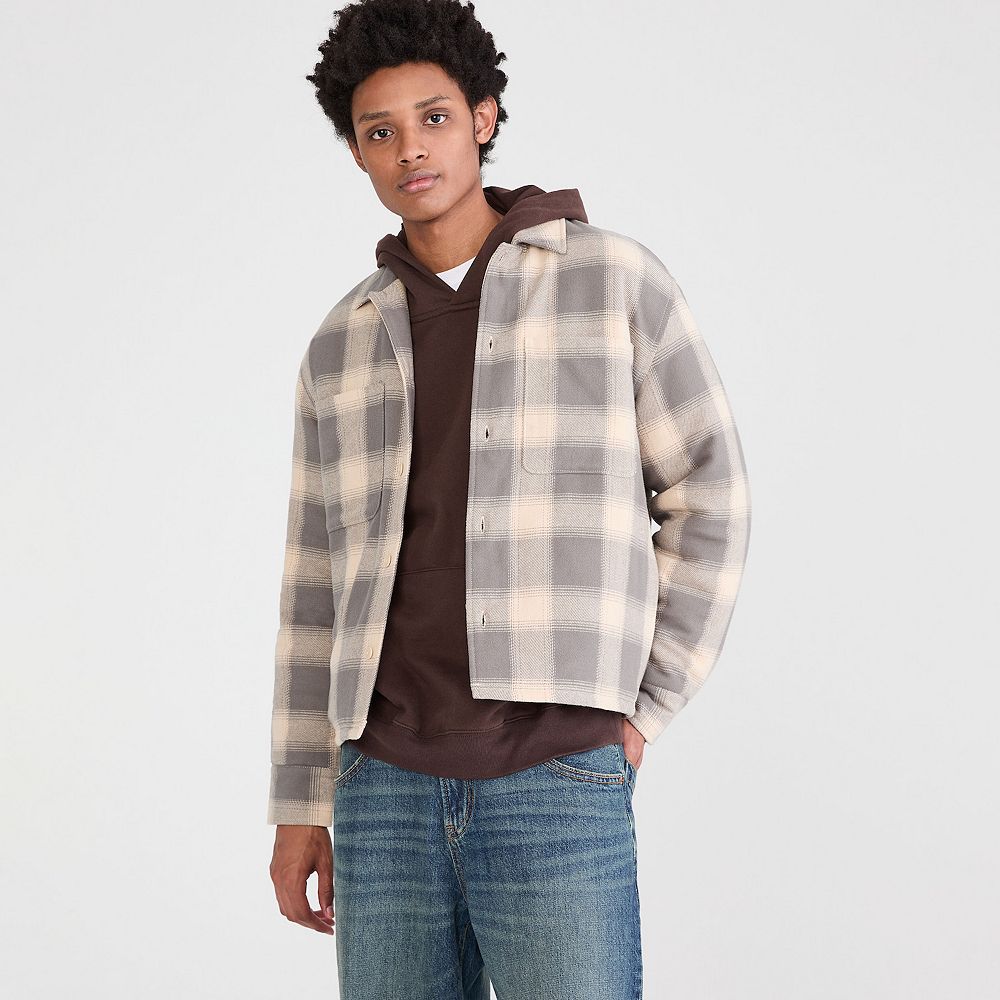 Men's Aeropostale Long Sleeve Plaid Shacket