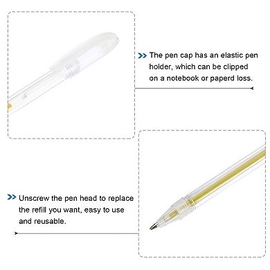 Glitter Gel Pens, 9 Pack Dual Metallic Ink Sparkle Pens 0.8mm Liquid ...