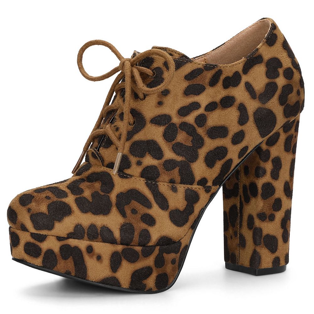 Women's Platform Chunky Heel Lace Up Booties