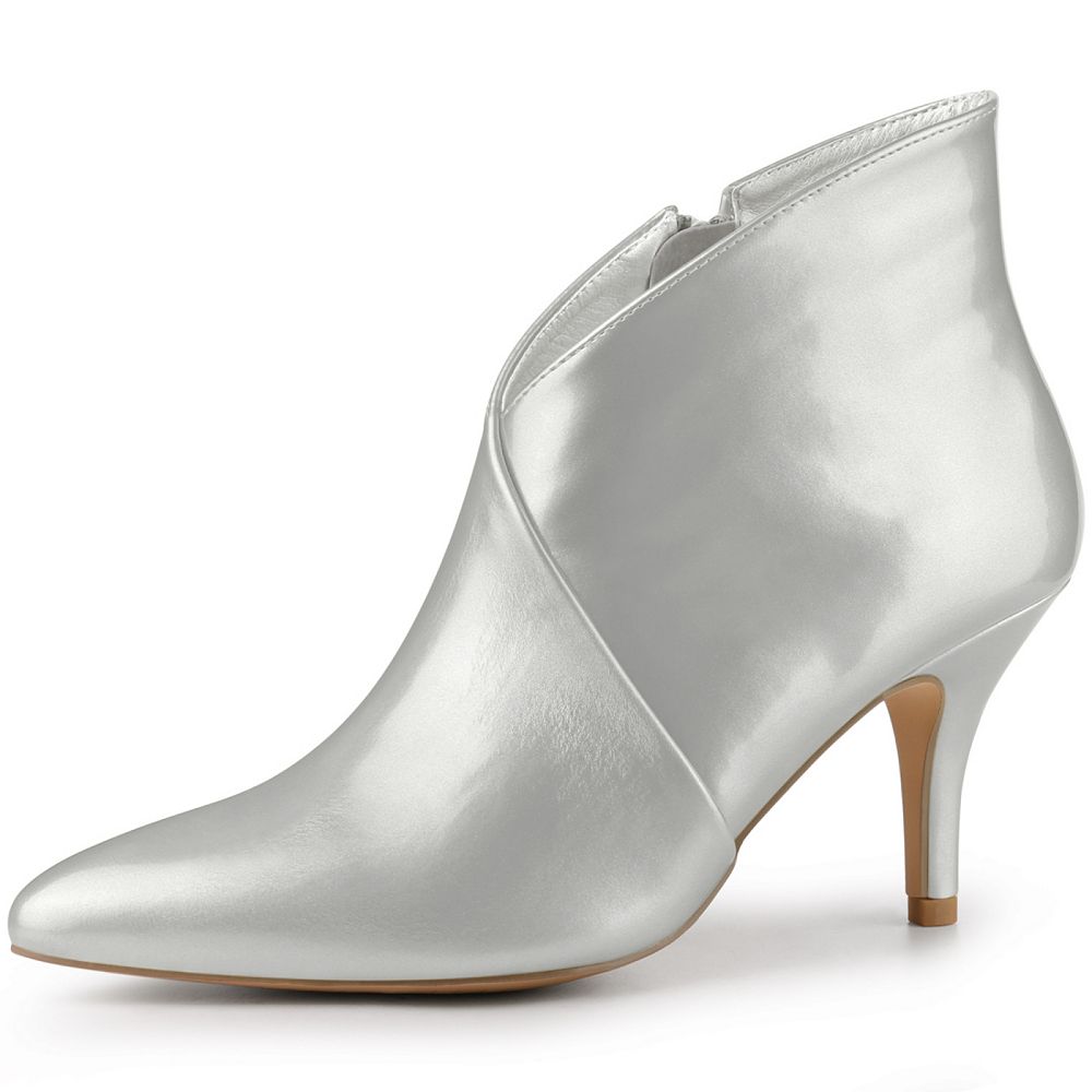 Women's V Shape Pointed Toe Stiletto Heel Ankle Boots