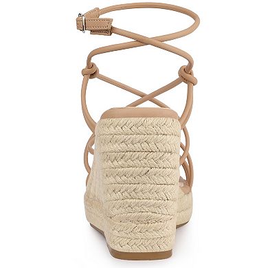 Women's Platform Strappy Wedges Heel Espadrille Wedge Sandals