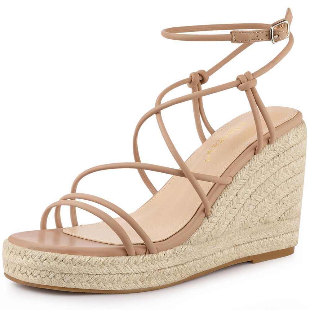 Women's Platform Strappy Wedges Heel Espadrille Wedge Sandals