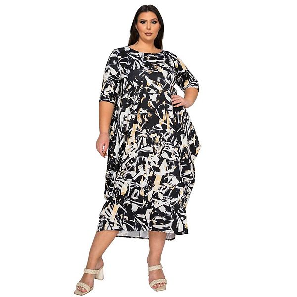 Plus Size Brielle Bubble Hem Pocket Dress