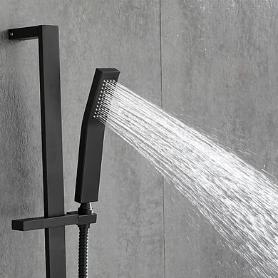 Matte Black Eco-Performance Handheld Shower with 28-Inch Slide Bar and ...