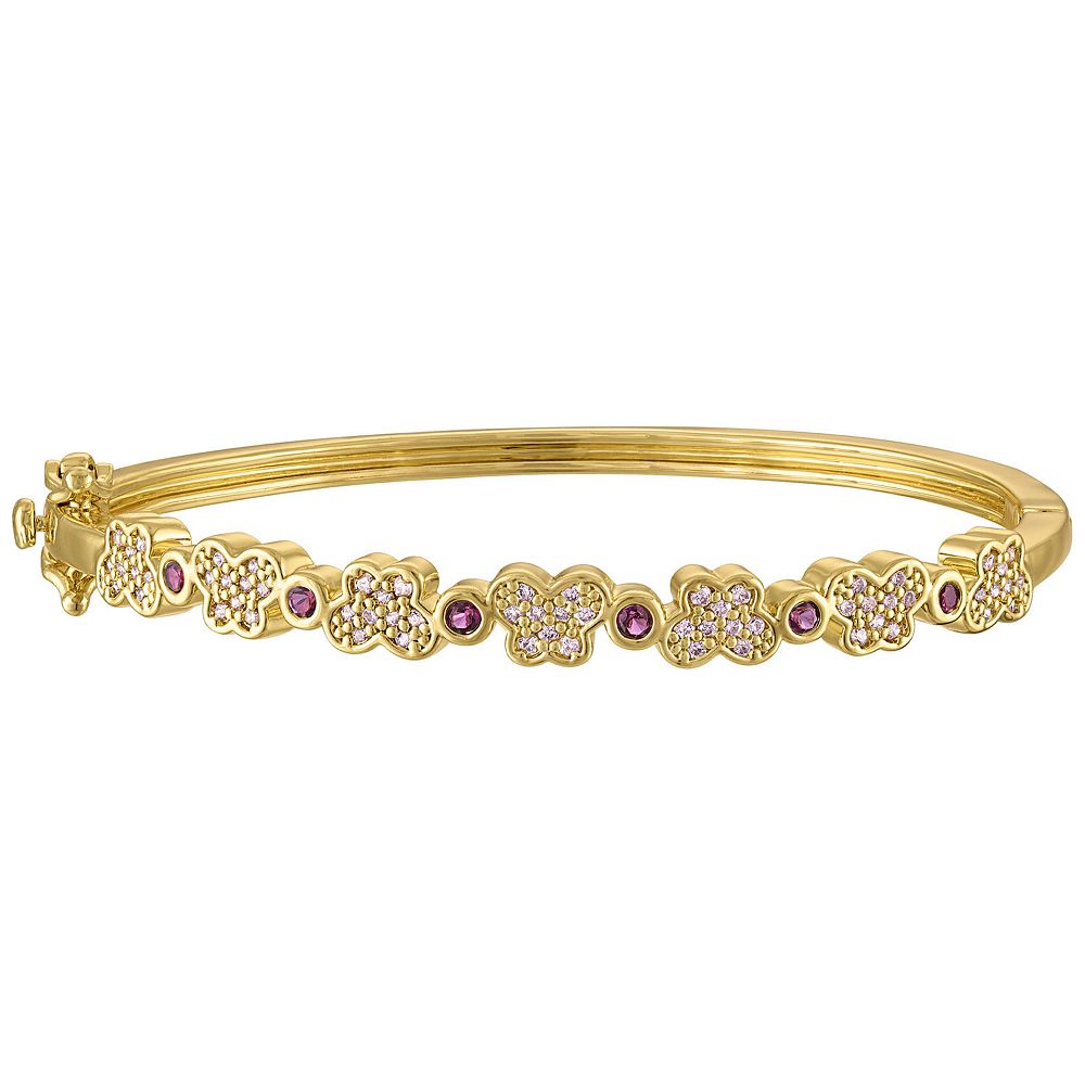 Junior Jewels Gold Plated Brass Butterflies Bangle Bracelet