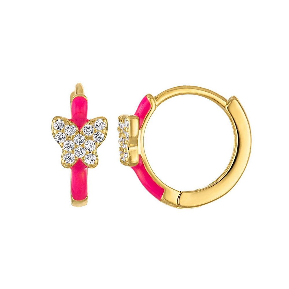 Junior Jewels Kids 14k Gold Over Sterling Silver Cubic Zirconia ...