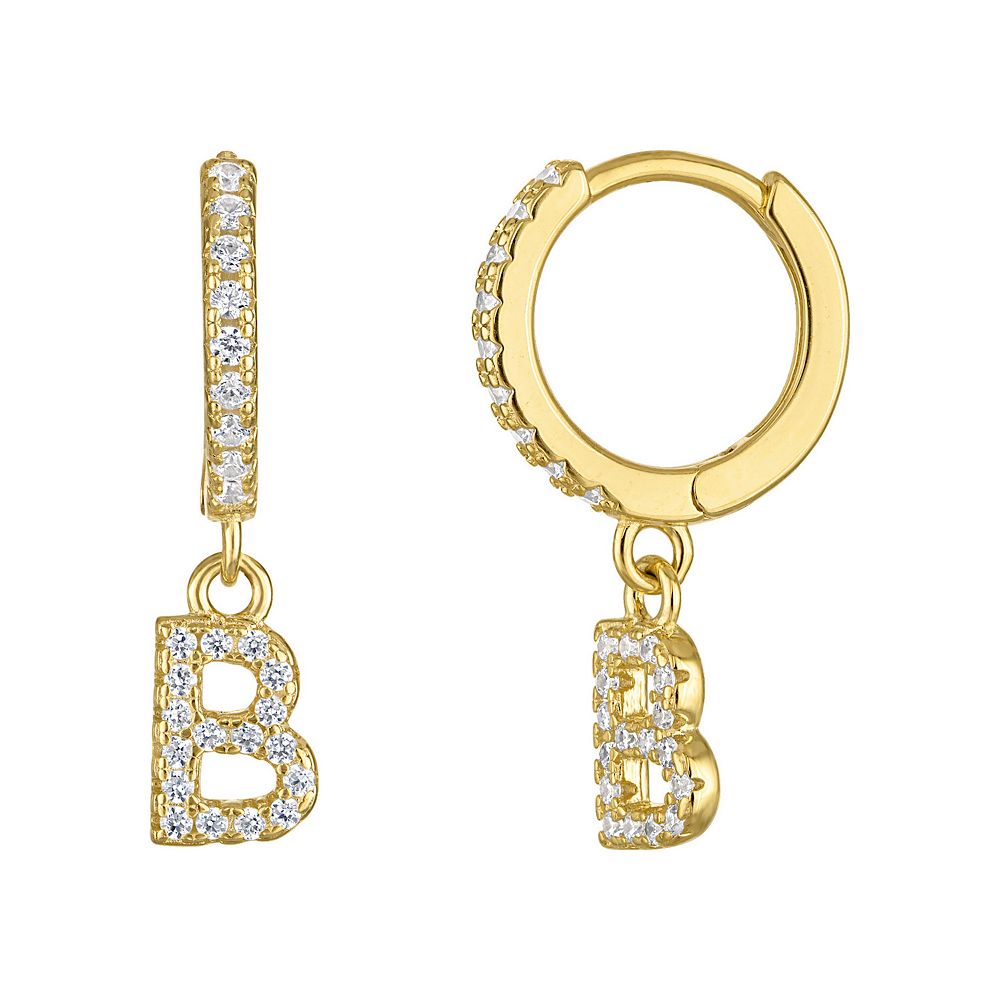 Kids' Junior Jewels 14k Gold Over Silver Initial Dangle Earrings