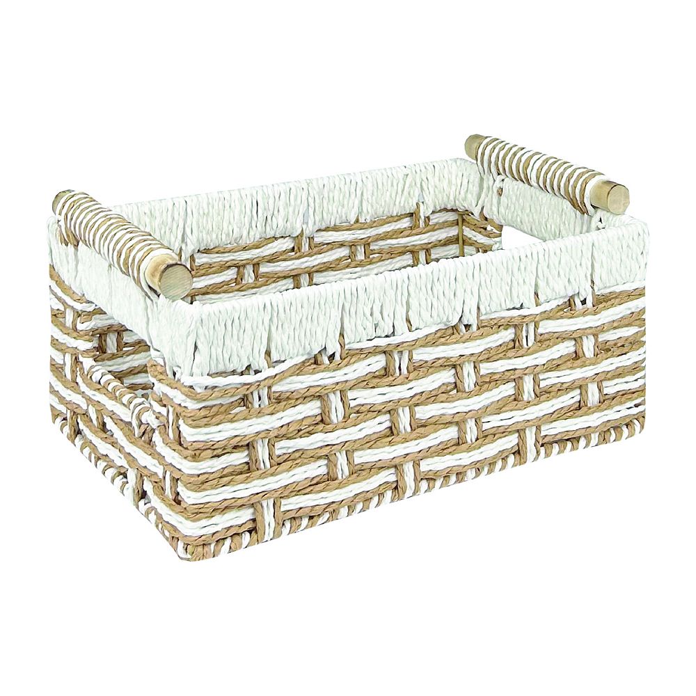 Extra Small Rectangular Paper Weave Storage Bin
