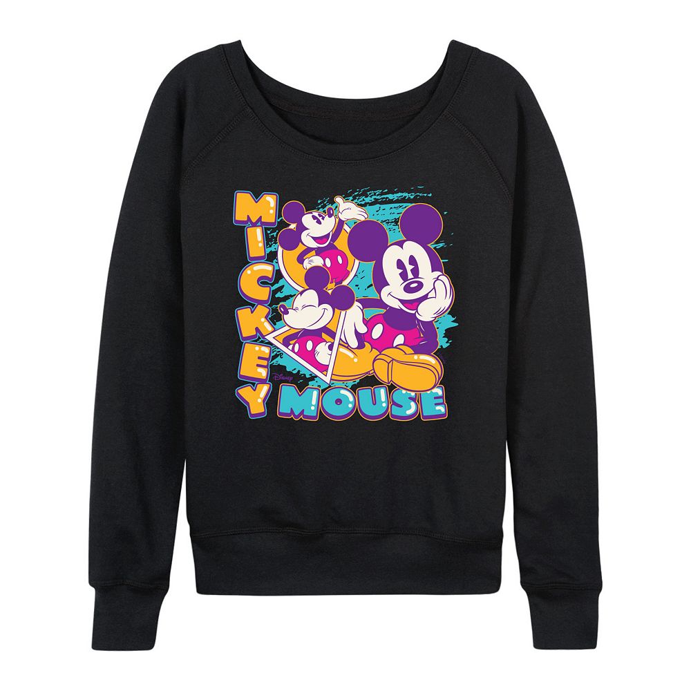 Disney's Mickey Mouse Women's Vintage Bootleg French Terry Long Sleeve Tee