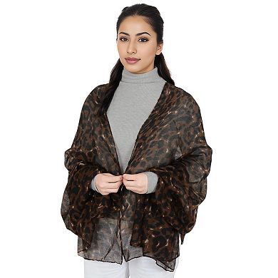 Women's Classic Leopard Print Scarf Lightweight Shawl Wrap Head Scarves