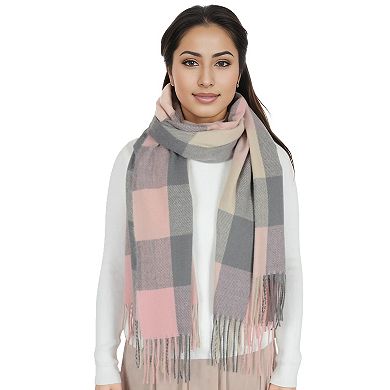 Women's Classic Plaid Winter Scarf Soft Cashmere Feel Wrap Shawl Check ...