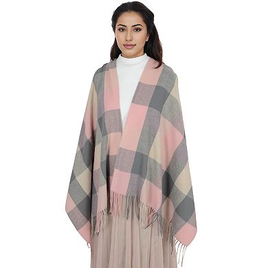 Women's Classic Plaid Winter Scarf Soft Cashmere Feel Wrap Shawl Check ...
