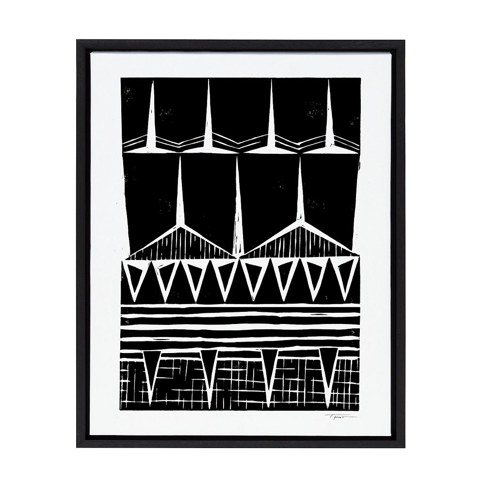Sylvie Modern Block Print Framed Canvas by Statement Goods