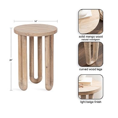 Kenzo Wood Side Table 14x14x20