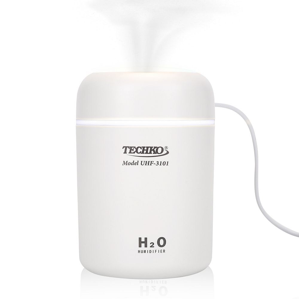 Techko Mini 350ml Fine-Mist Humidifier with Colorful LED Night Light