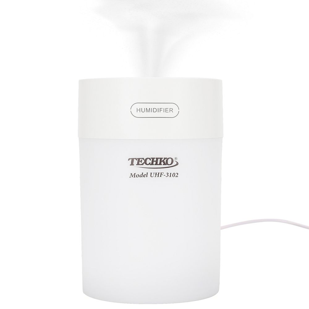 Techko Portable 600ml Fine-Mist Humidifier with LED Night Light