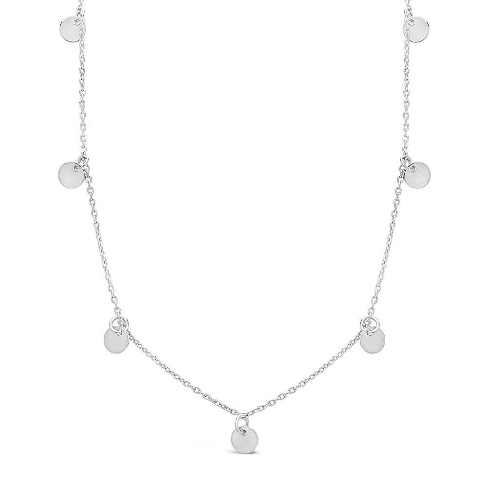 MC Collective Sterling Silver Multi Charm Disk Necklace