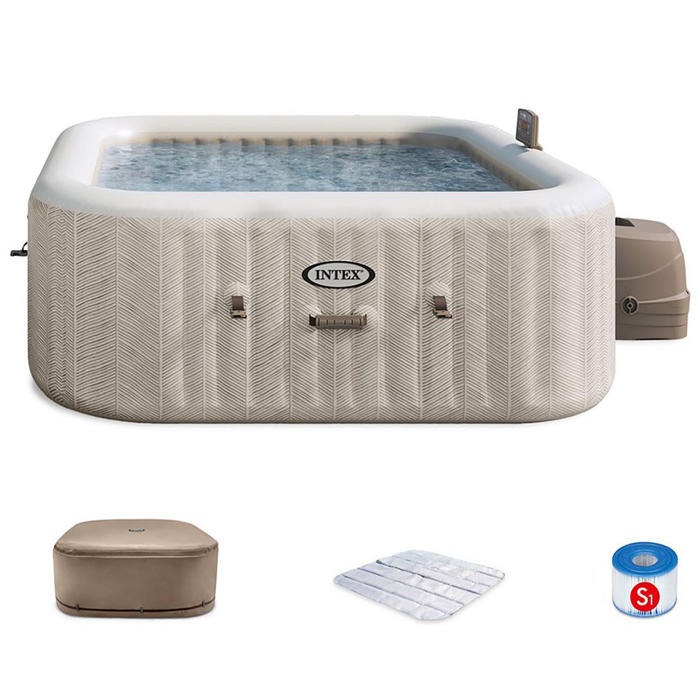 Intex: PureSpa: Chevron Deluxe Inflatable 6 Person 77" Square Outdoor ...