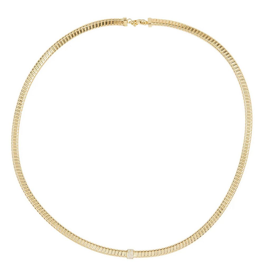 Meshmerise Sterling Silver 1/10 Carat T.W. Diamond Goose Chain Necklace