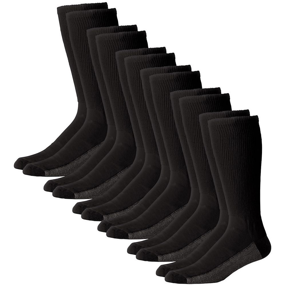 KingSize Men's Full Length Cushioned Crew 6 Pack Socks
