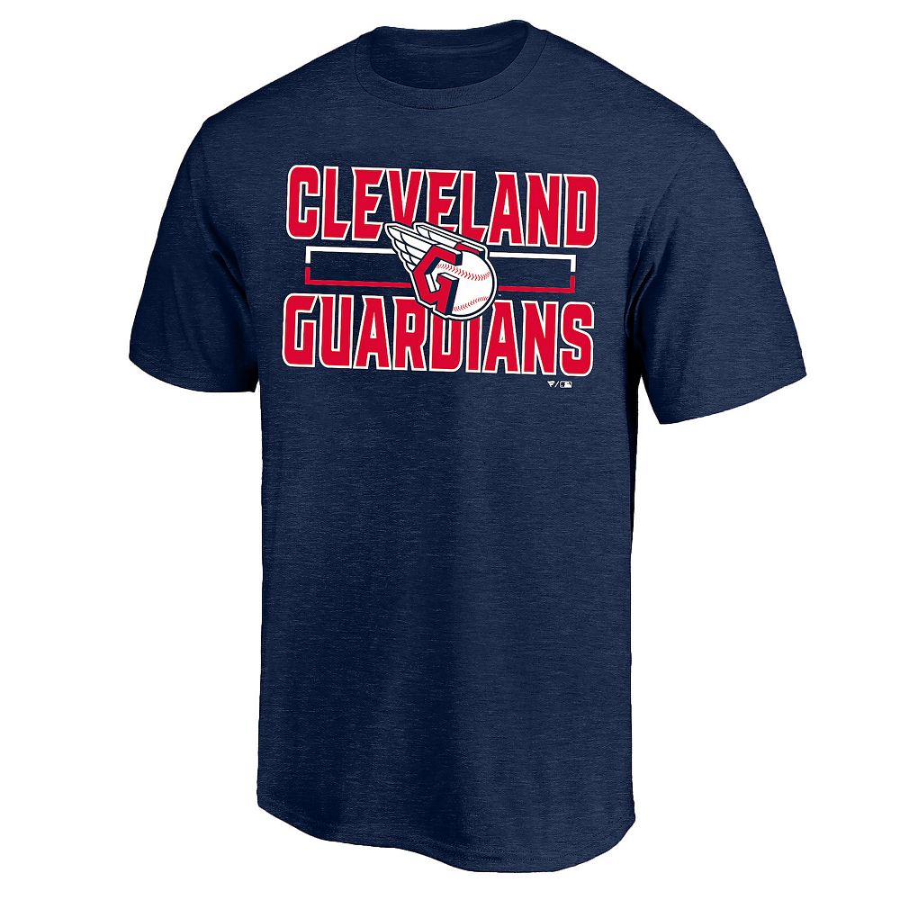 Big & Tall Cleveland Guardians Heather Block Logo Graphic Tee