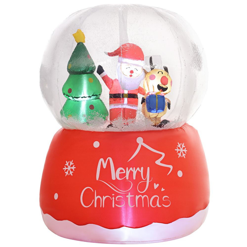 Outsunny 5.5ft Christmas Inflatable Crystal Ball with LED Lights for Yard