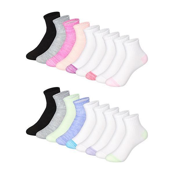Girls Hanes® 18 Pairs Ultimate Ankle Socks