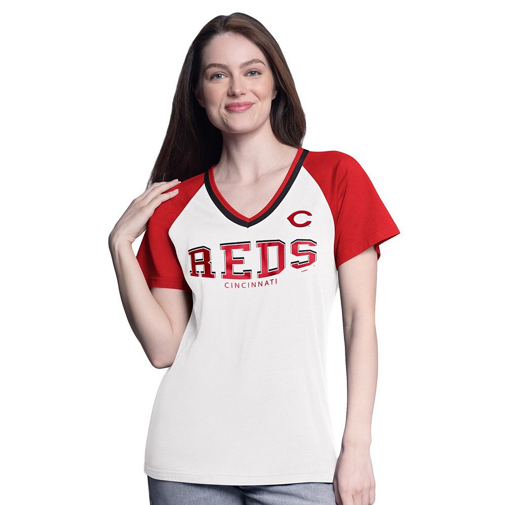 Women's G-III 4Her by Carl Banks White/Red Cincinnati Reds Ball Park ...