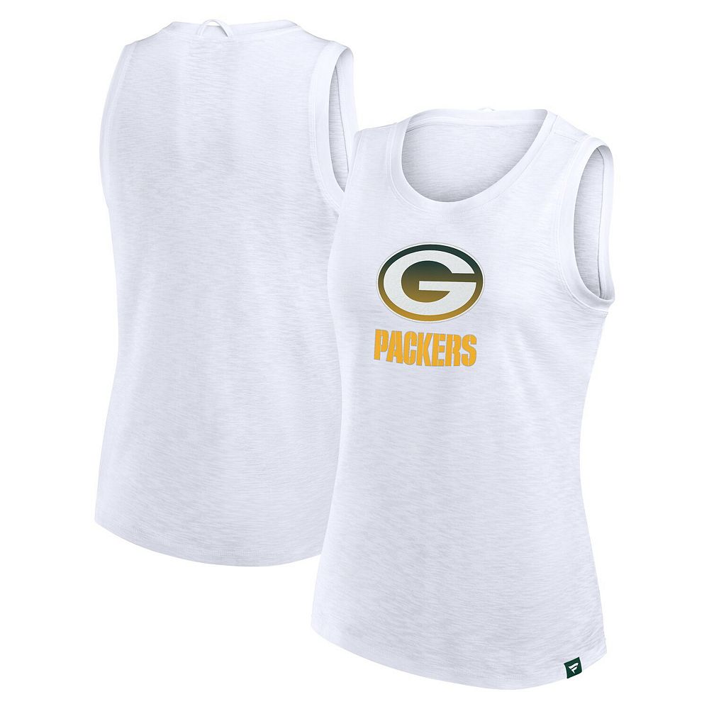 Women's Fanatics White Green Bay Packers Slub Tank Top