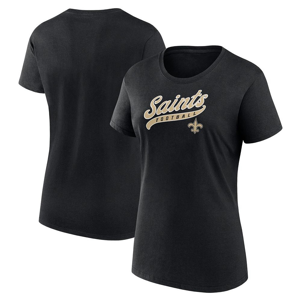 Women's Fanatics Black New Orleans Saints Start to Finish T-Shirt