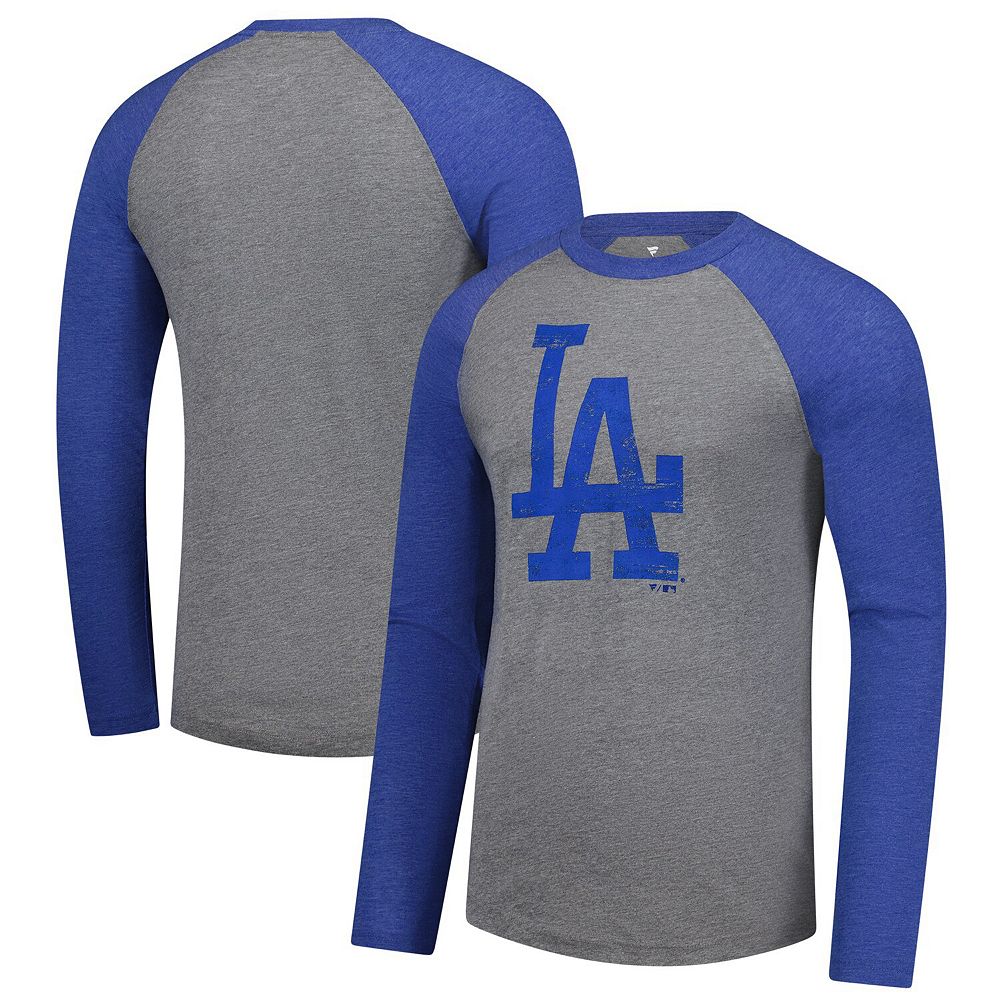 Men's Fanatics Heather Gray/Heather Royal Los Angeles Dodgers Weathered ...