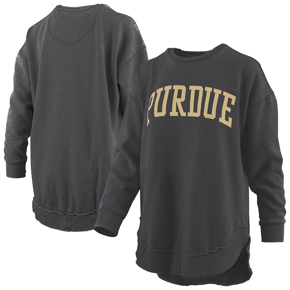 Women's Pressbox Black Purdue Boilermakers Melange Poncho Vintage ...