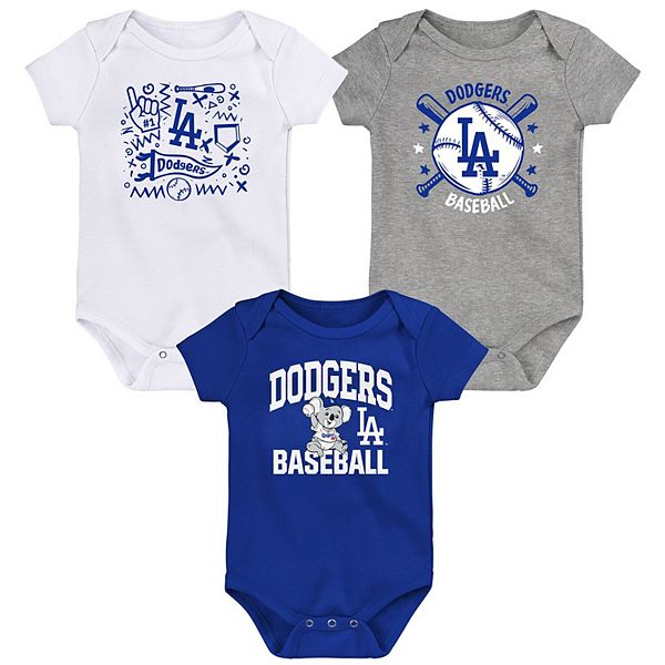 Infant Blue Los Angeles Dodgers Batter Up 3-Pack Bodysuit Set