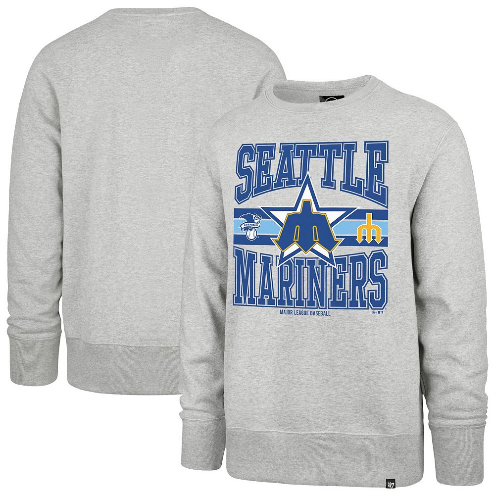 Men's '47 Gray Seattle Mariners Letters Headline Pullover Sweatshirt