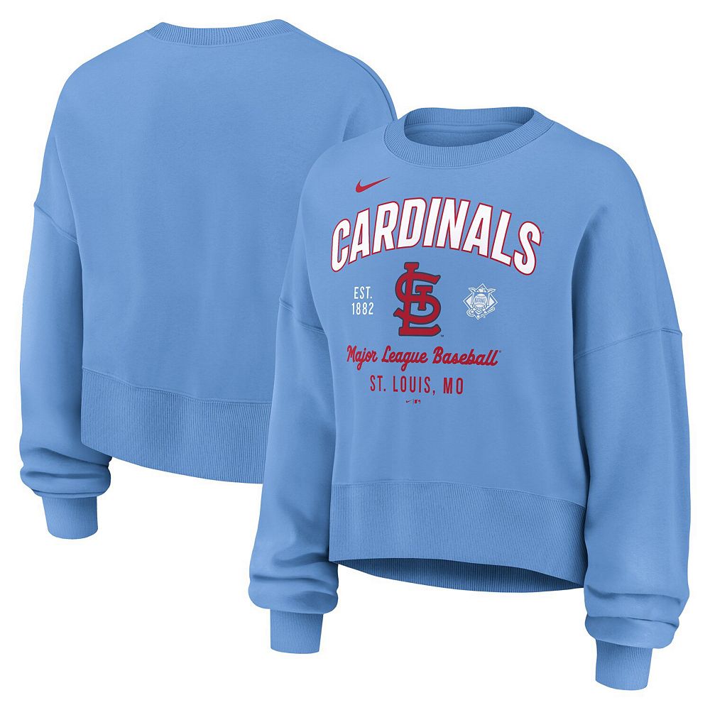 Women's Nike Light Blue St. Louis Cardinals Oversized High Hip Pullover ...