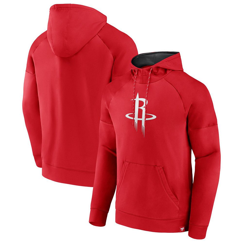 Men's Fanatics Red Houston Rockets Iconic Defender Raglan Fleece ...