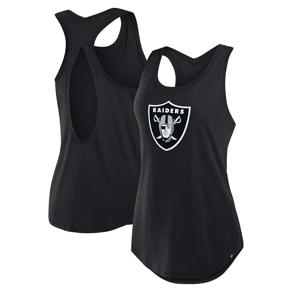 Women's Fanatics Black Las Vegas Raiders Iron Fan Tank Top