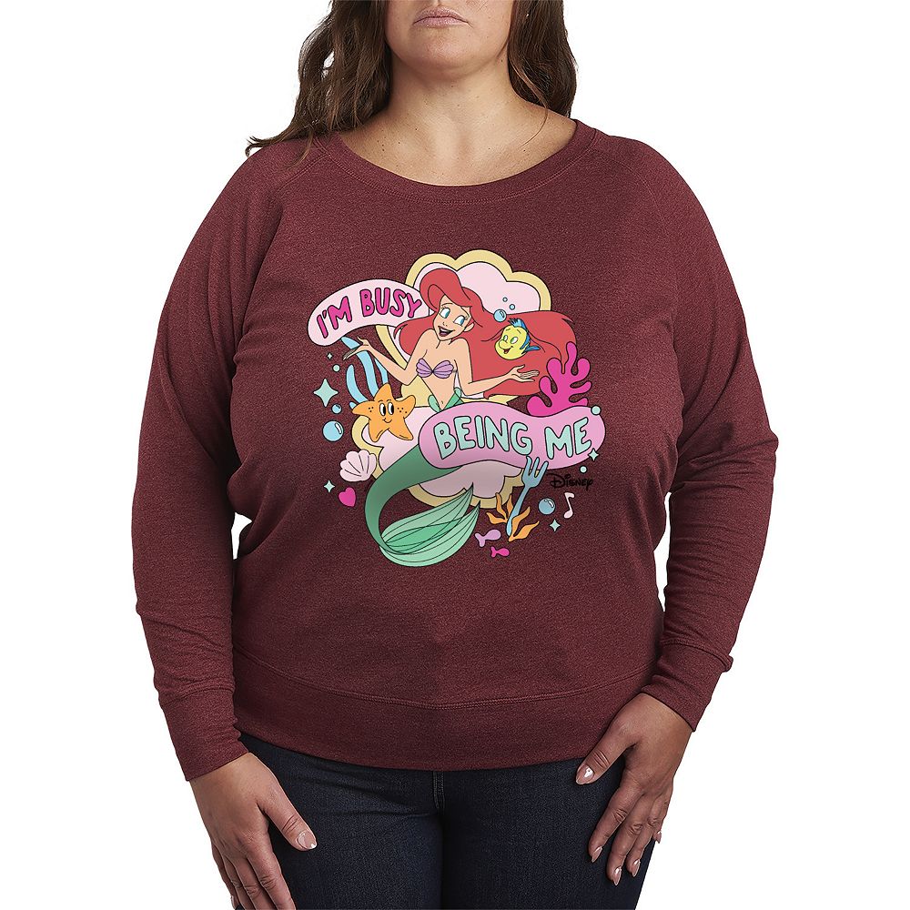 Disney's The Little Mermaid Ariel Plus Size Busy Being Me French Terry ...
