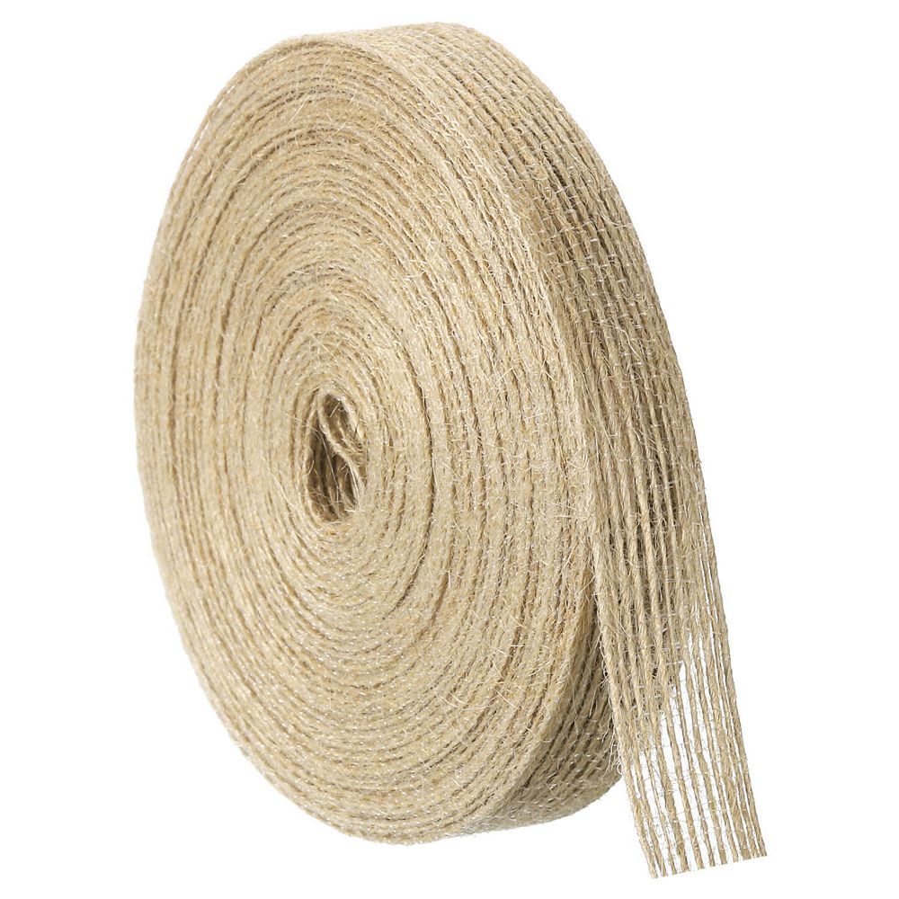 1 Roll Natural Burlap Fabric Ribbon 5/8 Inch Burlap Wired Ribbon Tan ...