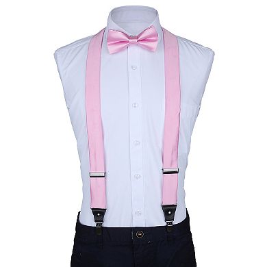 Satin Strap Suspenders Bow Tie Set