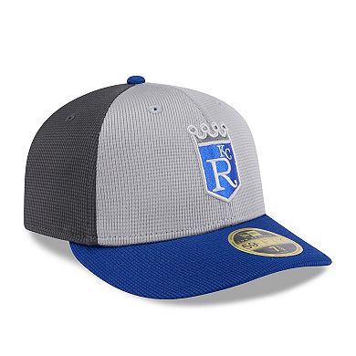Men's New Era Gray/Royal Kansas City Royals 2025 Batting Practice Low ...