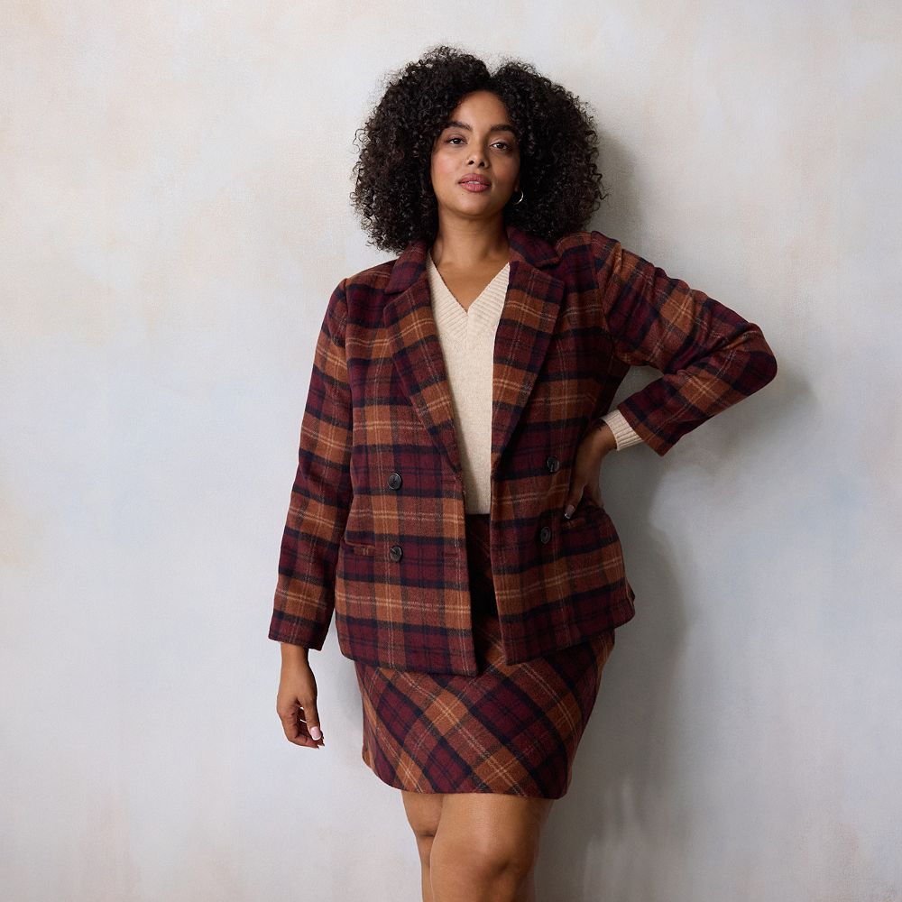 Plus Size LC Lauren Conrad Double Breasted Blazer