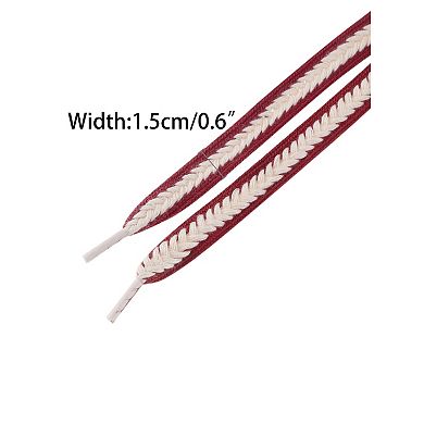 1 Pair Wide Fat Shoe Laces for Sneakers, Contrast Color Braided Twist ...