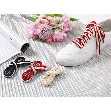 1 Pair Wide Fat Shoe Laces for Sneakers, Contrast Color Braided Twist ...