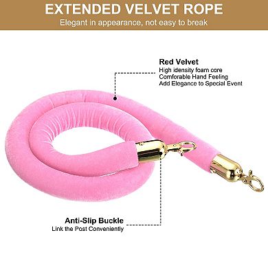 4 Feet White Velvet Stanchion Rope, 2 Pack Crowd Control Barrier Rope ...
