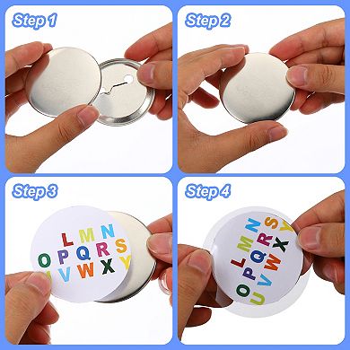1.5 Inch Button Making Supplies, 200 Pcs Round Badge Blank Button ...