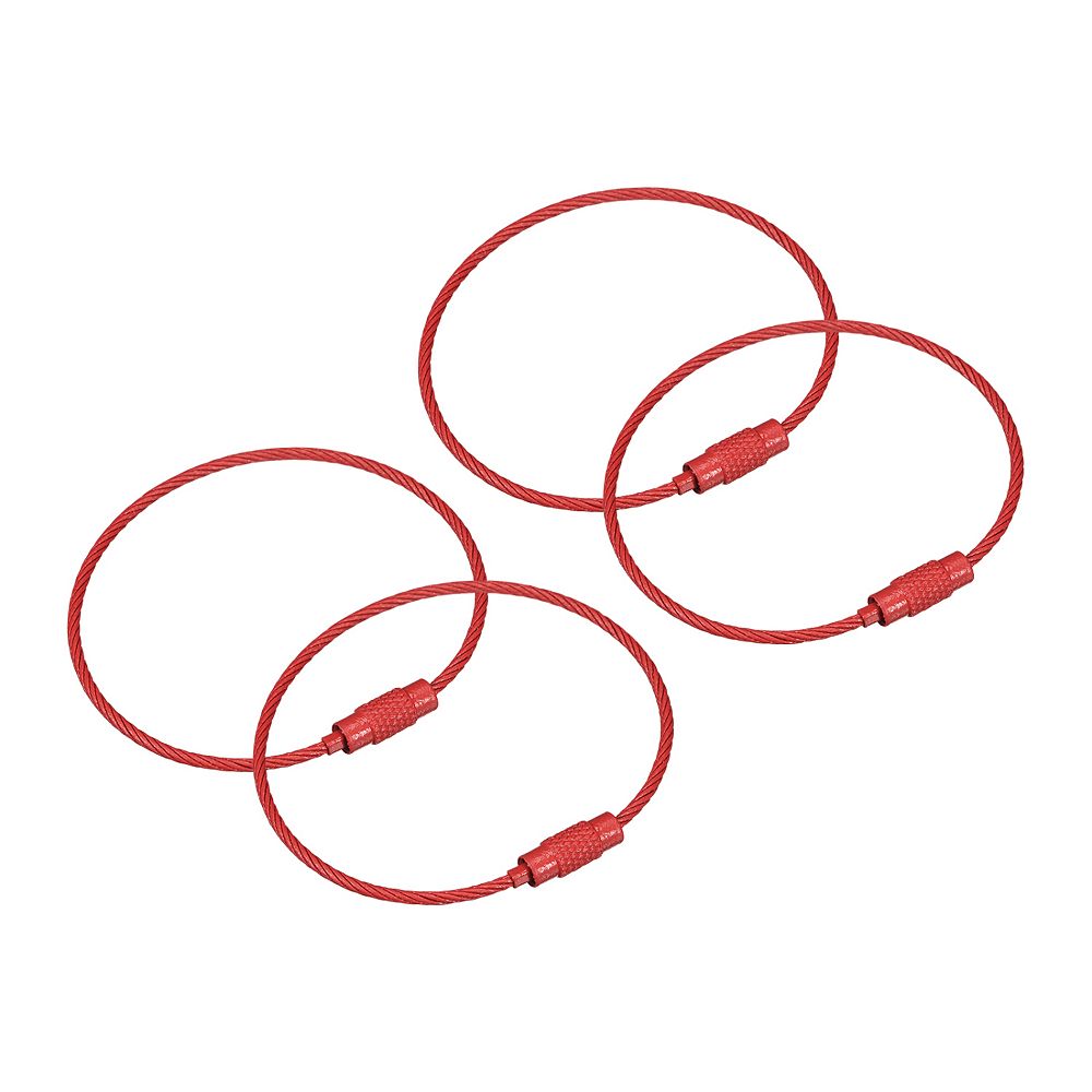 4Pack Cable Key Rings, 6-inch(155mm) Wire Keychain Twist Loops for ...