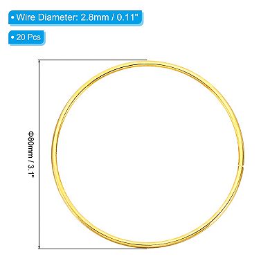 3.1 Inch Dream Catcher Rings, 20 Pcs Metal Macrame Wreath